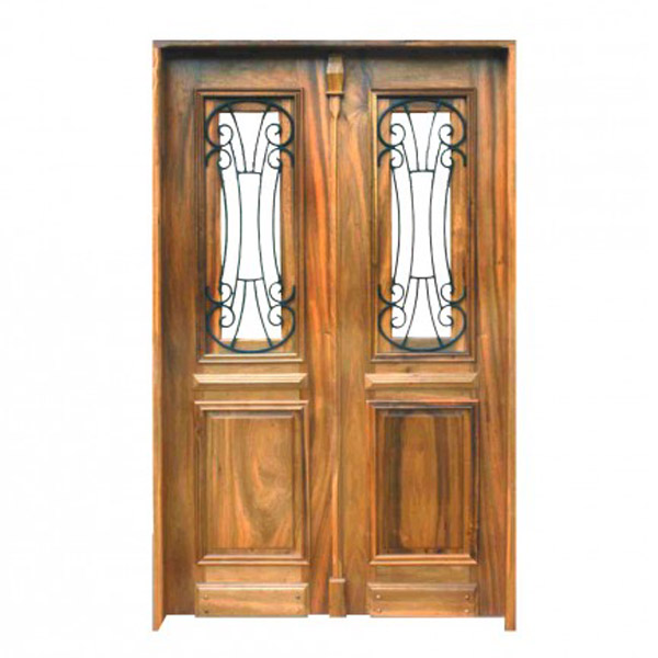 Porta dupla com grade REF 108 - Projeto Nobre - Esquadrias de Madeira
